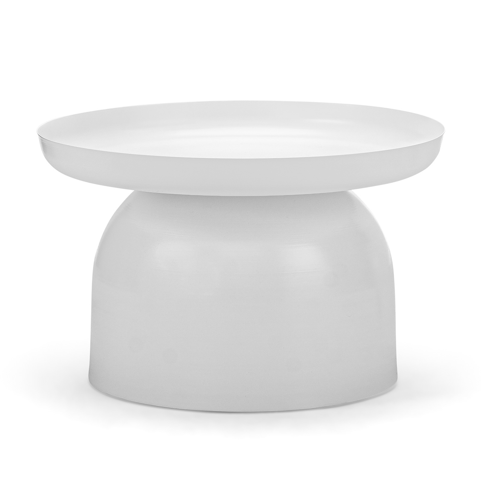 Sirkel Pedestal Round Coffee Table, Matte White by L3 Home - Style ...