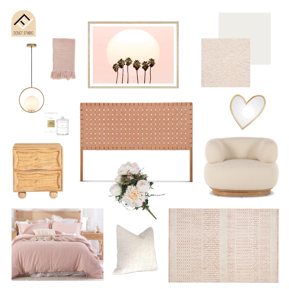master bed pink Interior Design Mood Board by smyleeone - Style Sourcebook