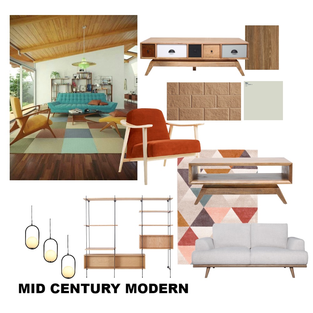 MID CENTURY MODERN Interior Design Mood Board by sorina - Style Sourcebook