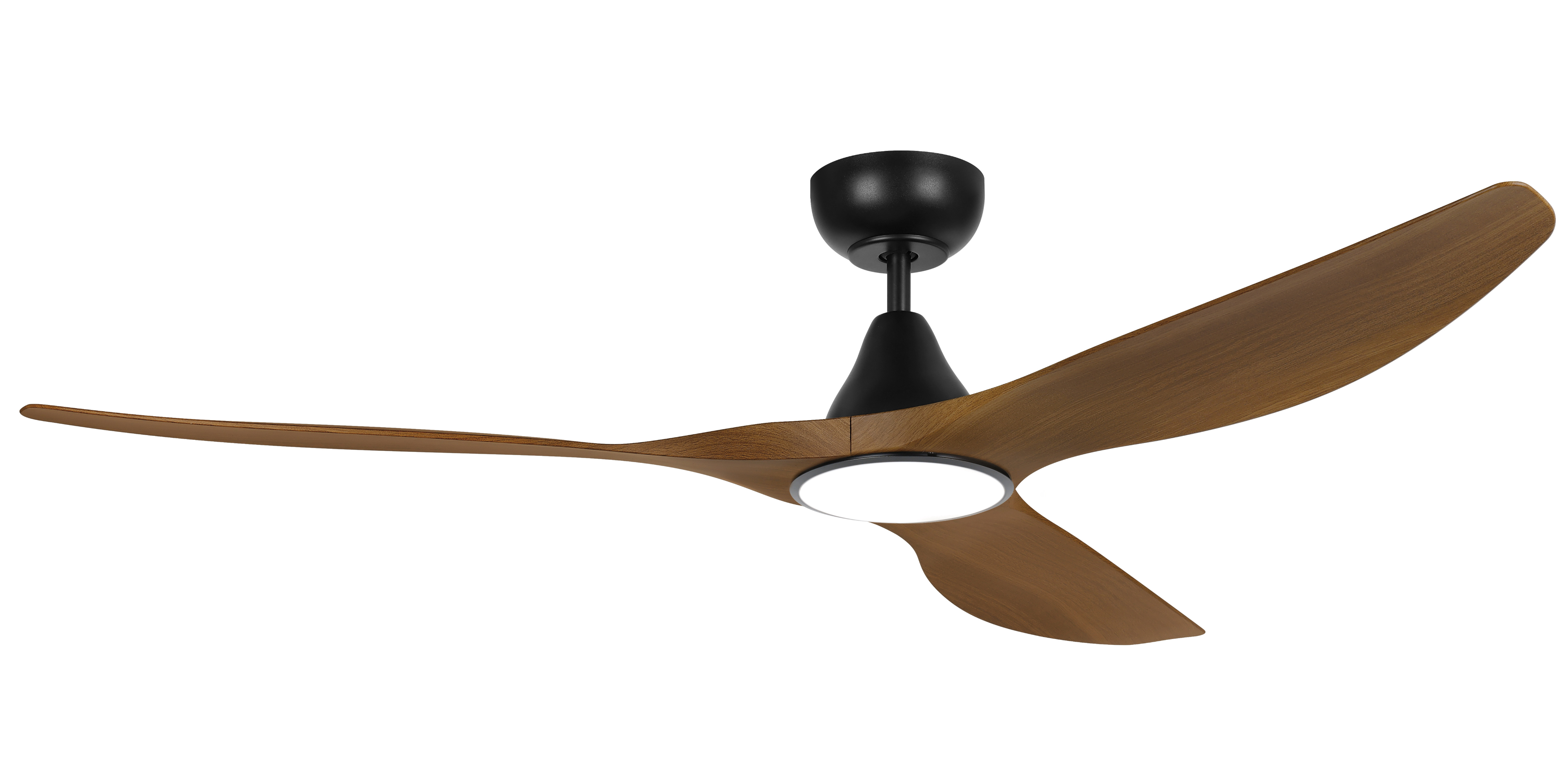 Eglo Surf 60" ABS DC Ceiling Fan with 20W CCT LED Light Black & Teak by ...