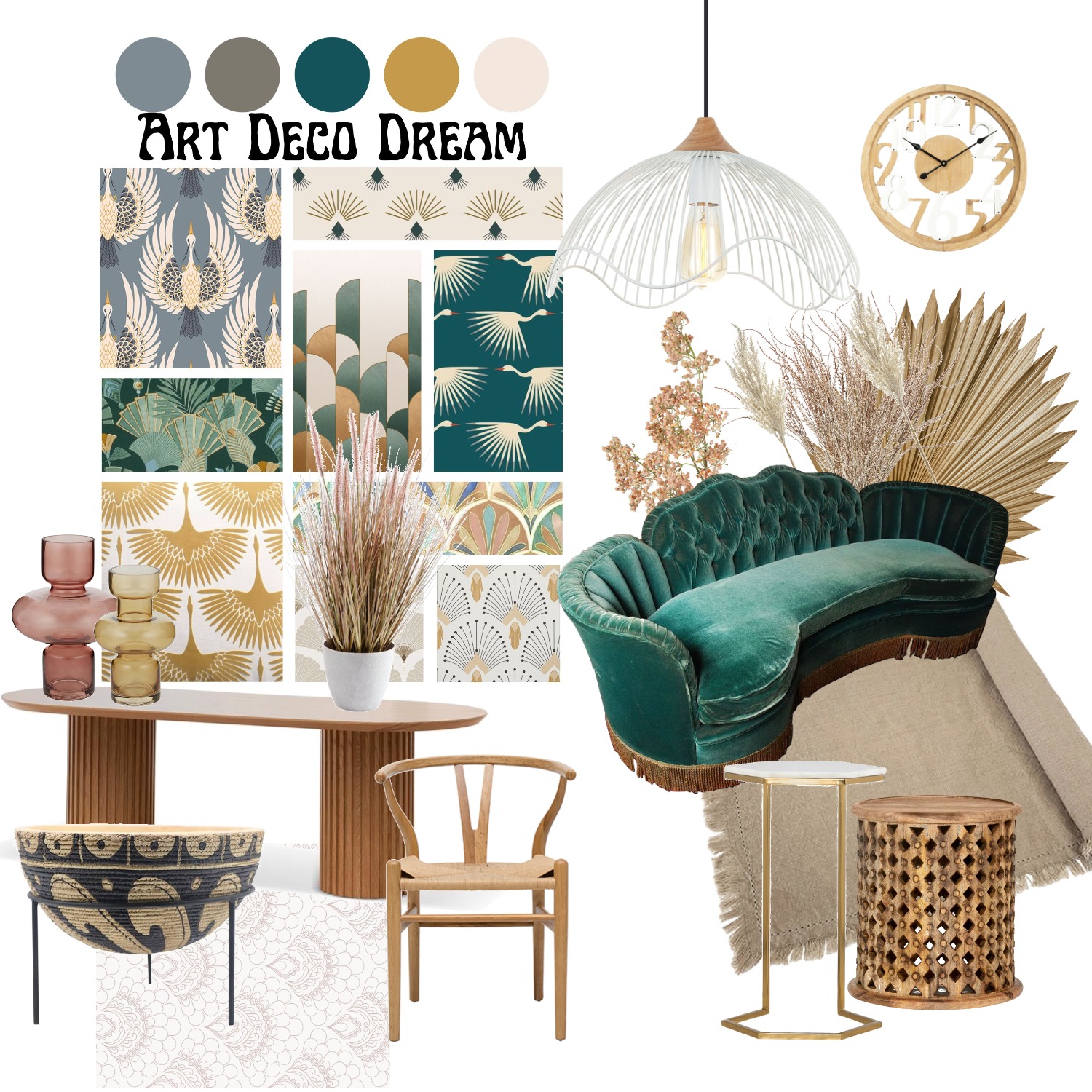Moodboard Art Deco Interior Design Mood Board by wincie - Style Sourcebook