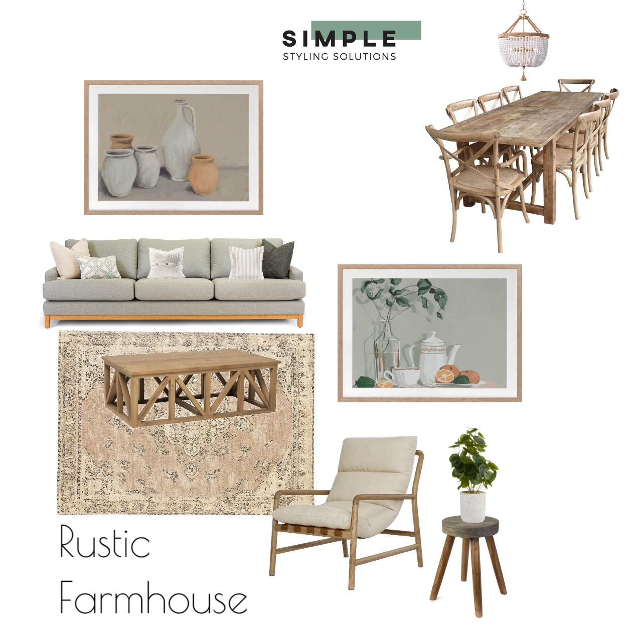 Rustic Farmhouse Interior Design Mood Board by Simplestyling - Style ...