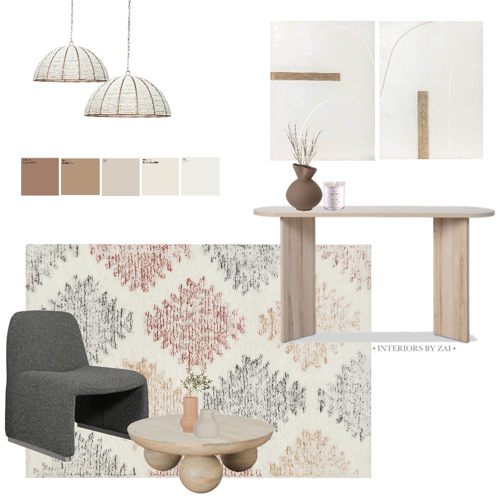 Japandi Living Room Interior Design Mood Board by Interiors By Zai ...
