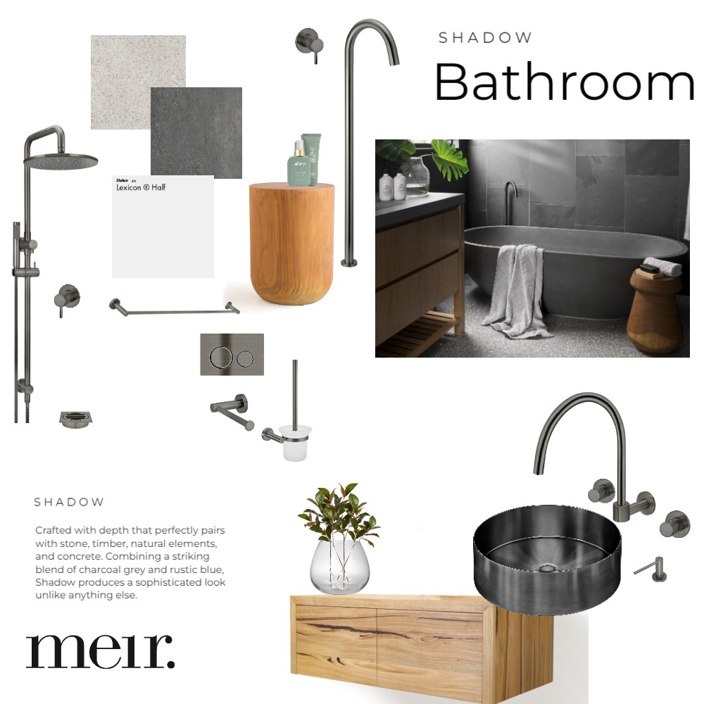 Meir | Shadow Bathroom Interior Design Mood Board by Meir - Style ...