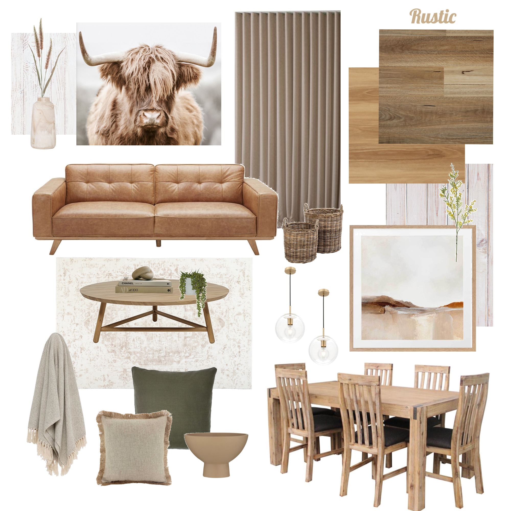 Rustic Interior Design Mood Board by Mialouisarose - Style Sourcebook