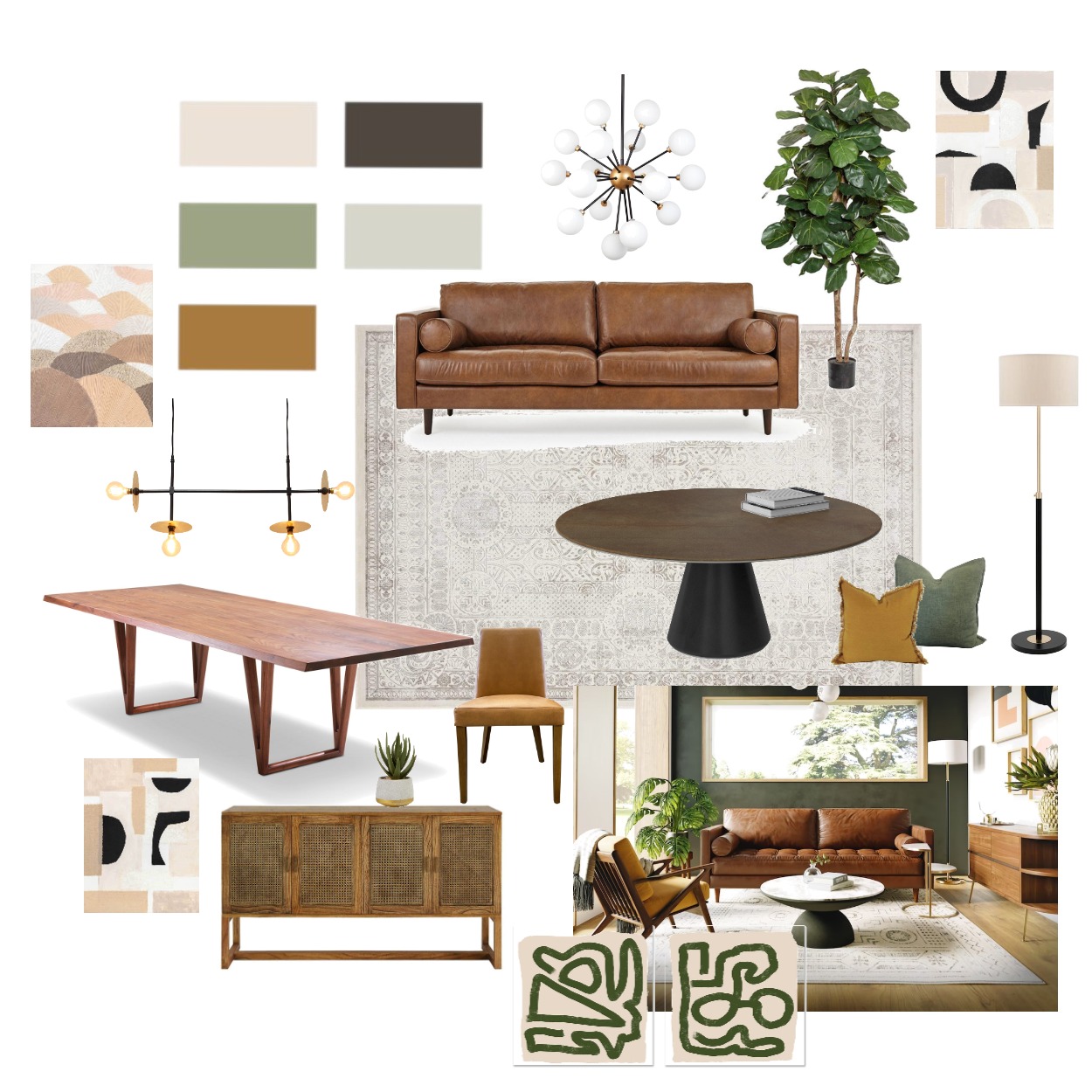 Modern Mid-century Interior Design Mood Board by piamccastro - Style ...