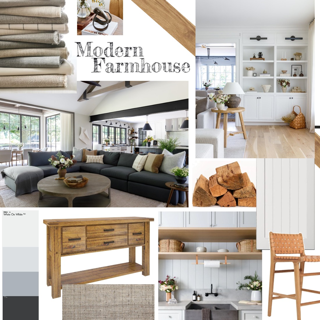 IDI - Module 3 -Part A -Board 2 -Modern Farmhouse Interior Design Mood ...