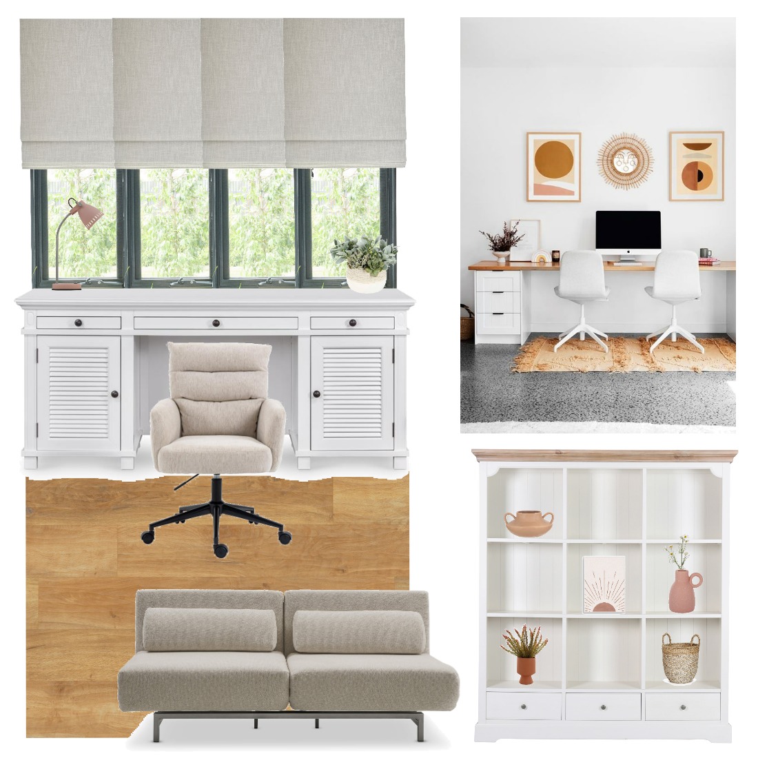 Peachy Yet Neutral Study Interior Design Mood Board by Uniqness Design ...
