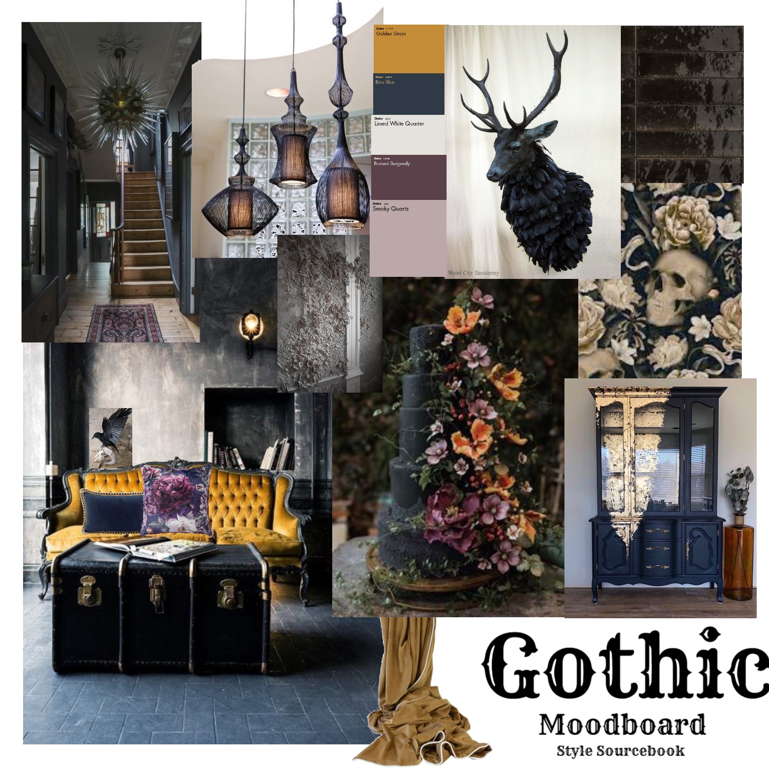 Gothic Interior Design Mood Board by GoldenYears76Designs - Style ...