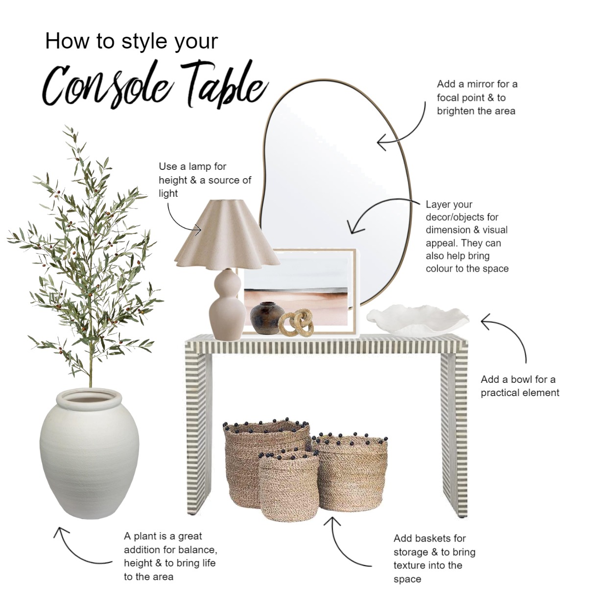 How to style your console table Interior Design Mood Board by Meraki ...