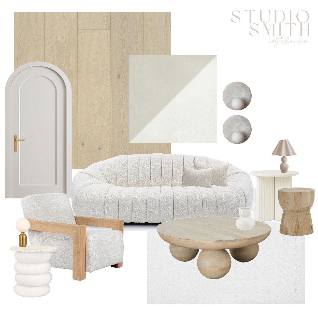 White and Dreaming Living Room Interior Design Mood Board by Studio ...