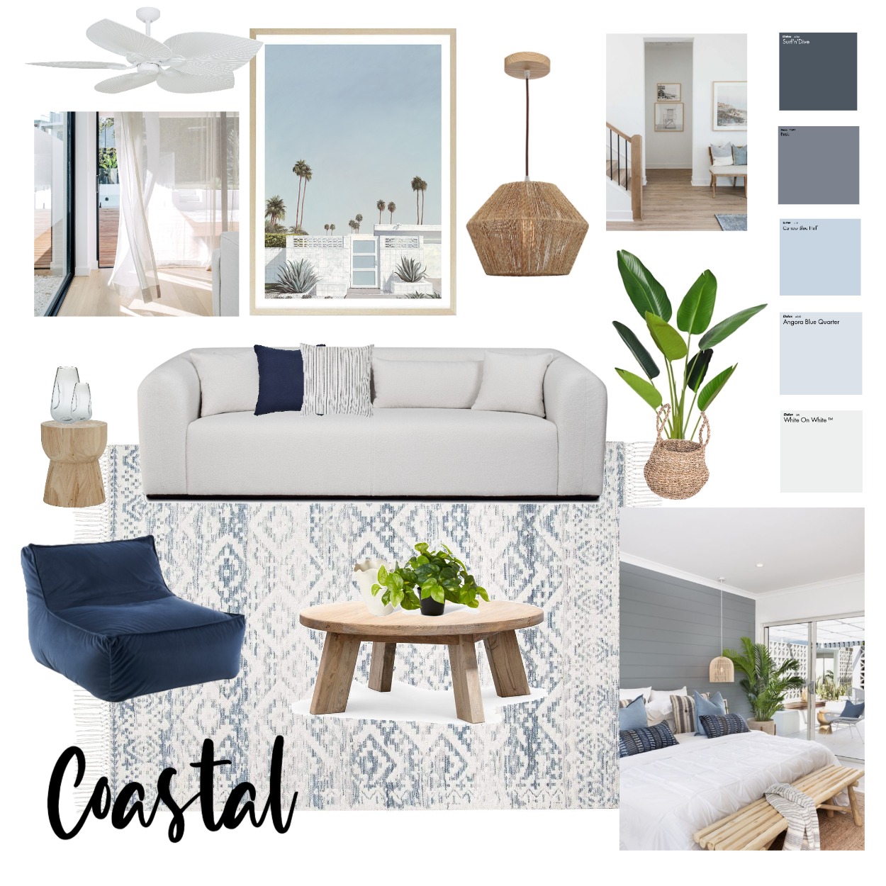 Coastal Style Mood Board Interior Design Mood Board by Conniee - Style ...