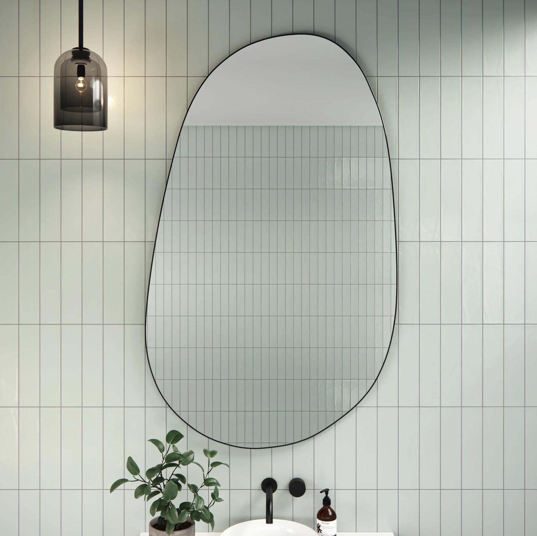 Pebble Shape III Bathroom Wall Mirror - 3 colours available White by ...