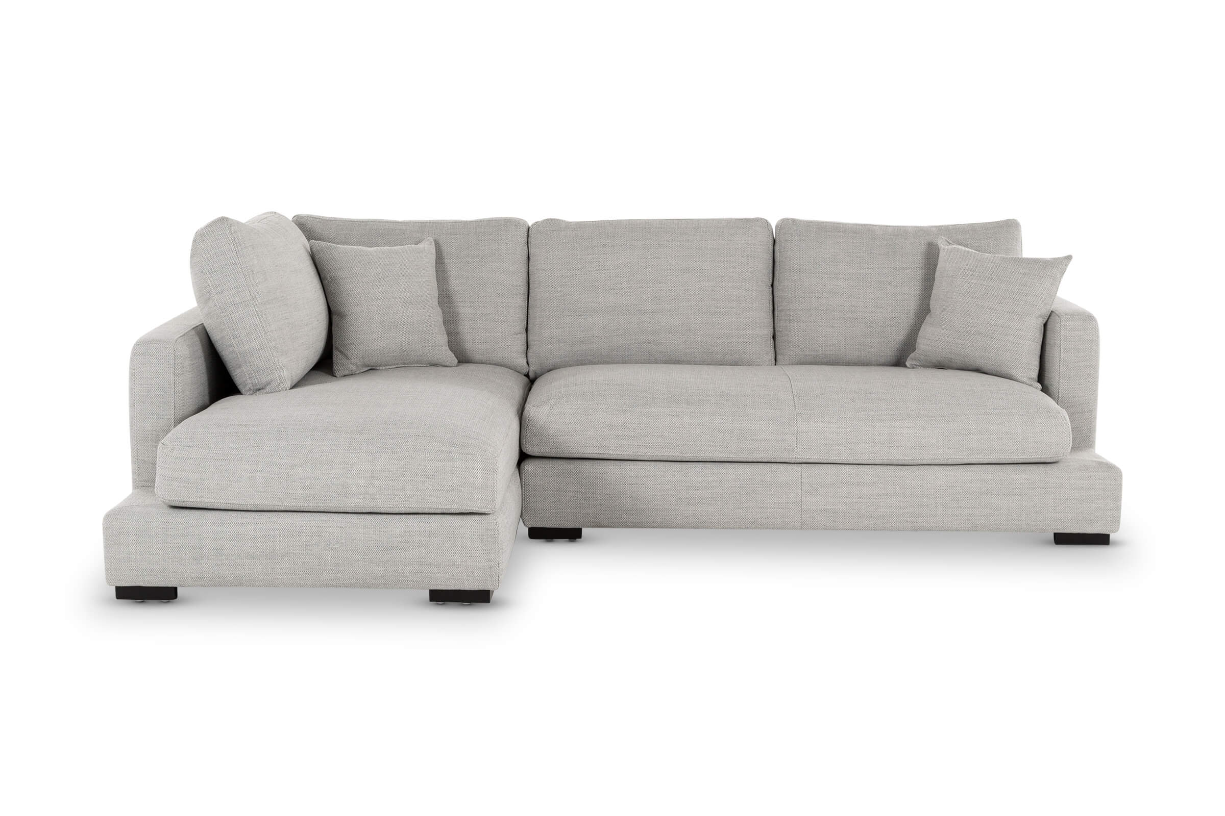 Long Beach Mini Modern Left-Hand Corner Sofa, Light Grey, by Lounge ...