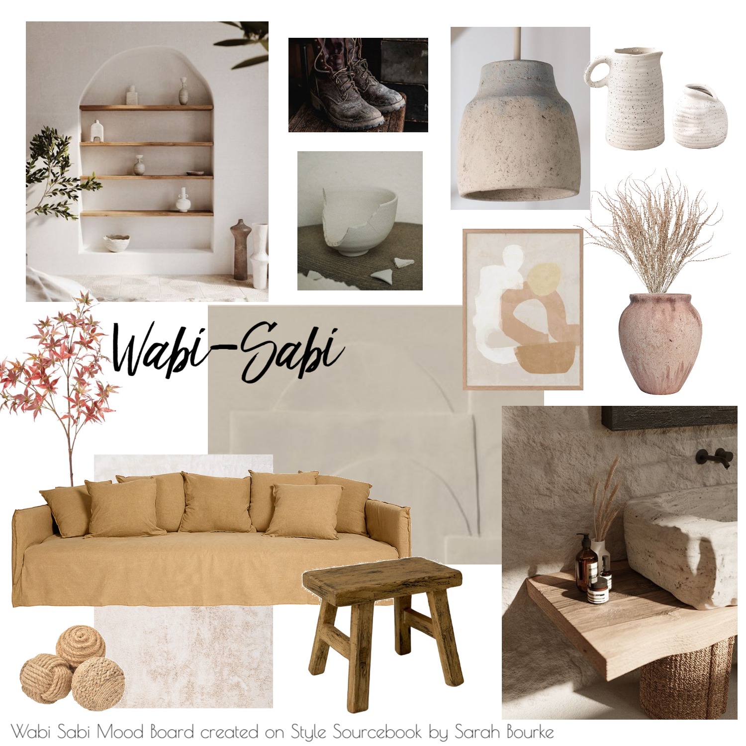 Module 3 Wabi Sabi Interior Design Mood Board by sarahbourke - Style Sourcebook