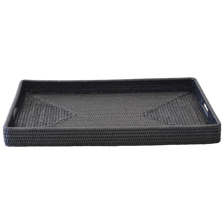 Savannah Rattan Tray, Rectangle, Small, Black by COJO Home - Style ...