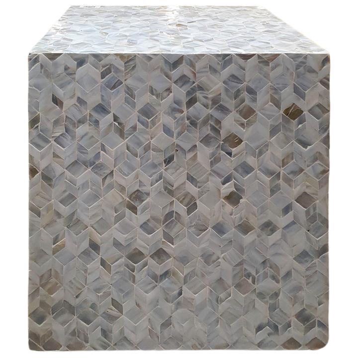 Dominic Capiz Shell Square Accent Stool / Side Table by Casa Uno ...