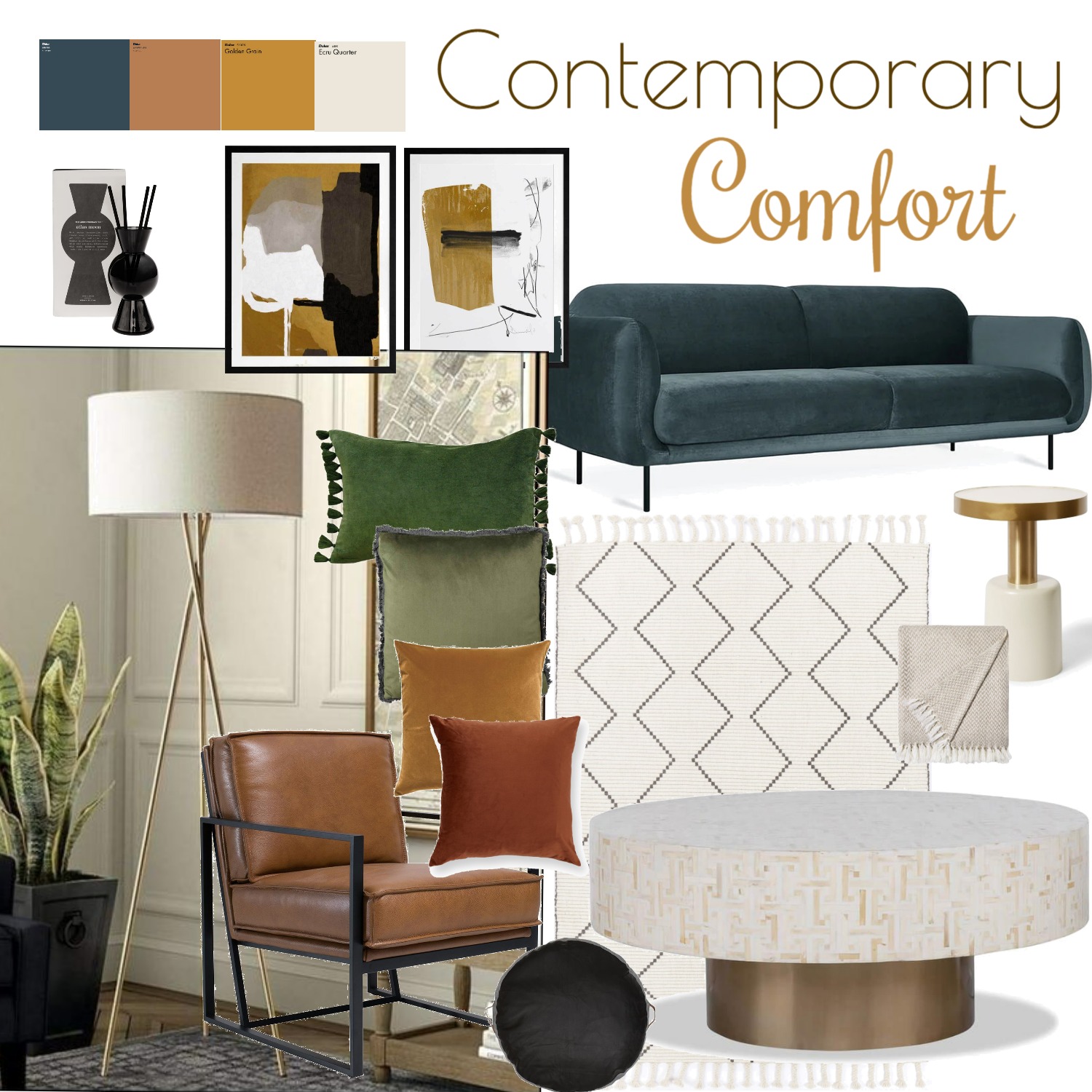 Livingroom - Contemporary Comfort Interior Design Mood Board by ...