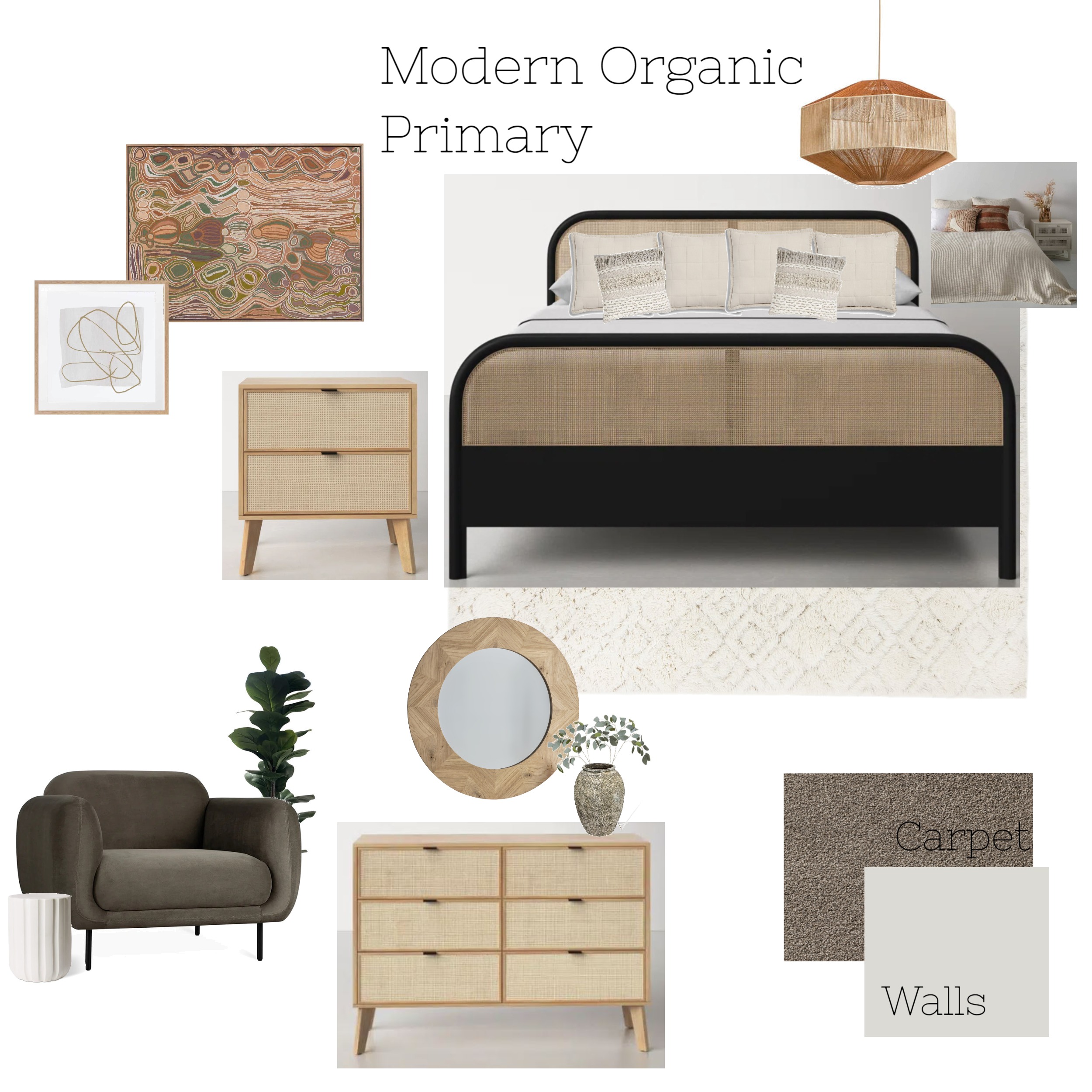 Modern Organic Primary Interior Design Mood Board by HannahC - Style ...