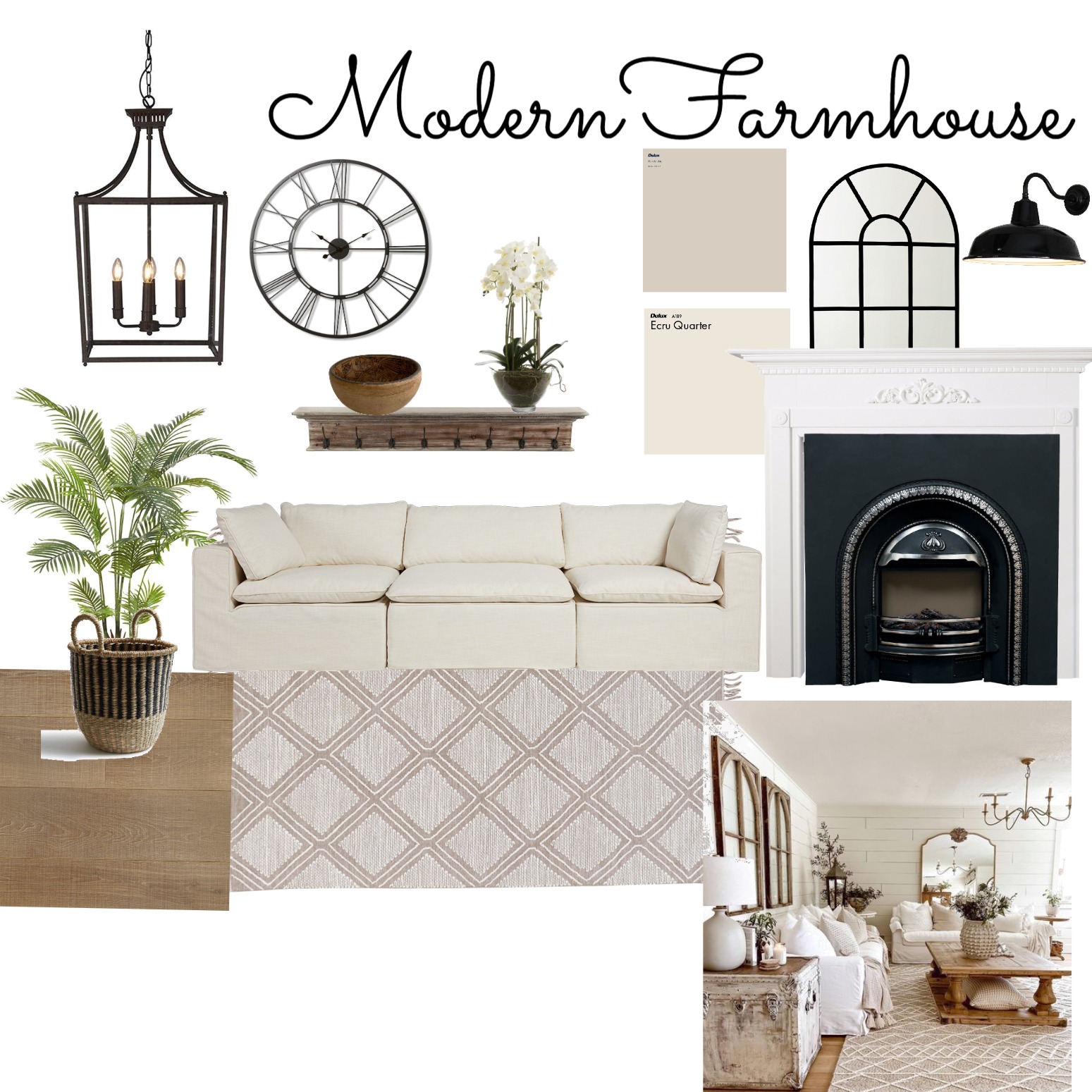Modern Farmhouse Interior Design Mood Board by Belindap - Style Sourcebook